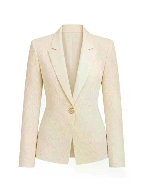 DIVEDIVINE Tosca Lace-embroidered Peak-lapel Blazer - Yellow