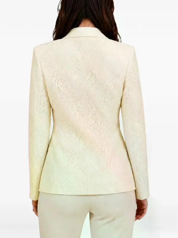 DIVEDIVINE Tosca Lace-embroidered Peak-lapel Blazer - Yellow