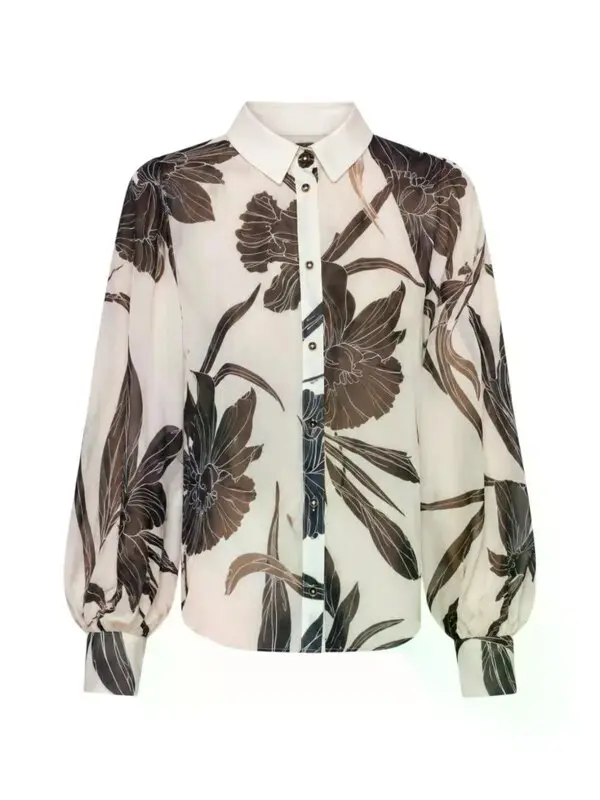 DIVEDIVINE Nora Floral-print Puff-sleeve Shirt