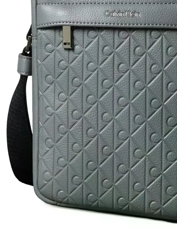 Calvin Klein Embossed Messenger Bag - Grey