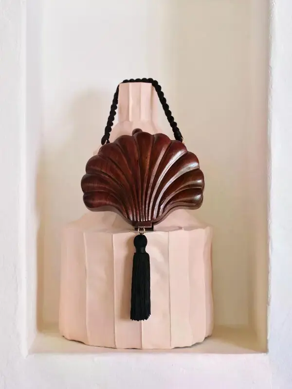 SIMONMILLER Concha Carved Clutch Bag