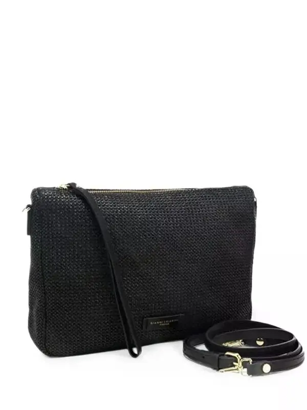 GIANNI CHIARINI Woven-design Logo-patch Clutch Bag