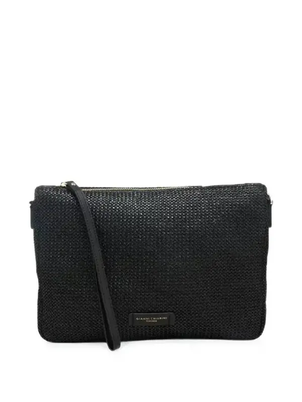 GIANNI CHIARINI Woven-design Logo-patch Clutch Bag