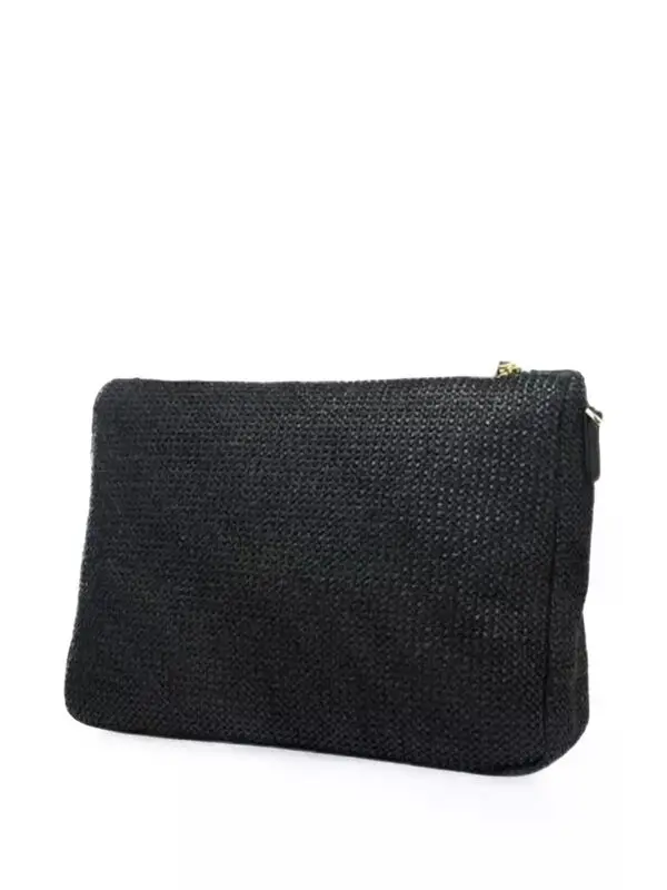 GIANNI CHIARINI Woven-design Logo-patch Clutch Bag