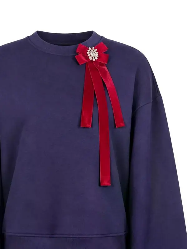 KOSTUM Bow-detail Crystal-embellished Sweatshirt
