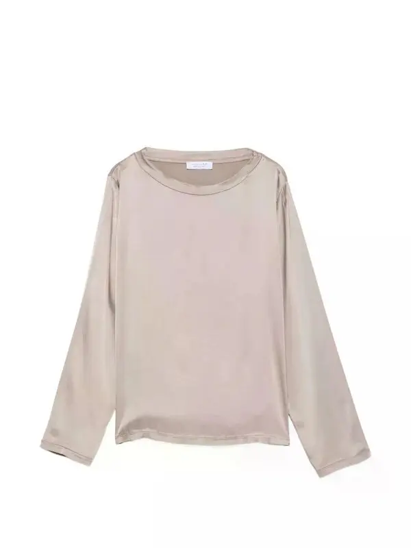 DANIELE FIESOLI Satin-finish Long-sleeve Top - Neutrals