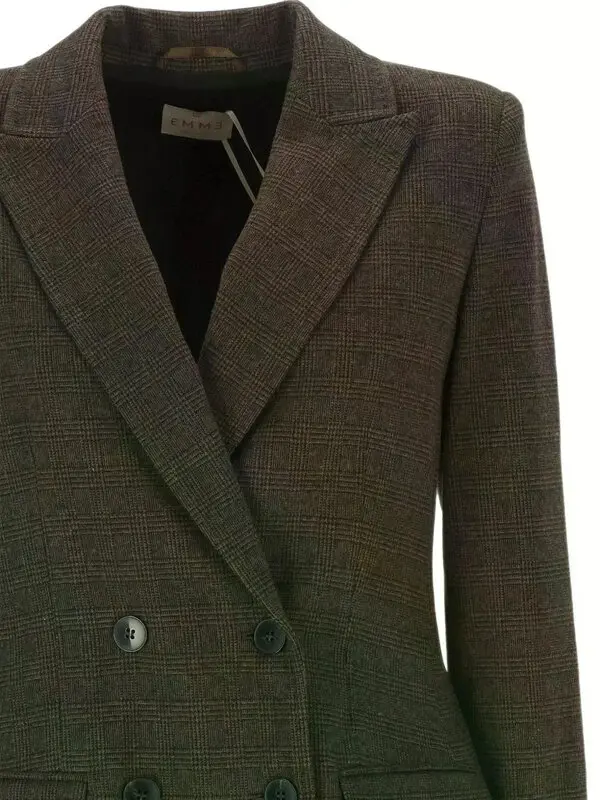EMME Prince Of Wales Check Double-breasted Blazer