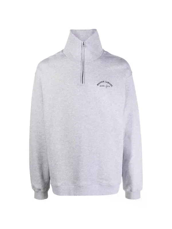 Maison Labiche Placide Logo-embroidered Quarter-zip Sweater