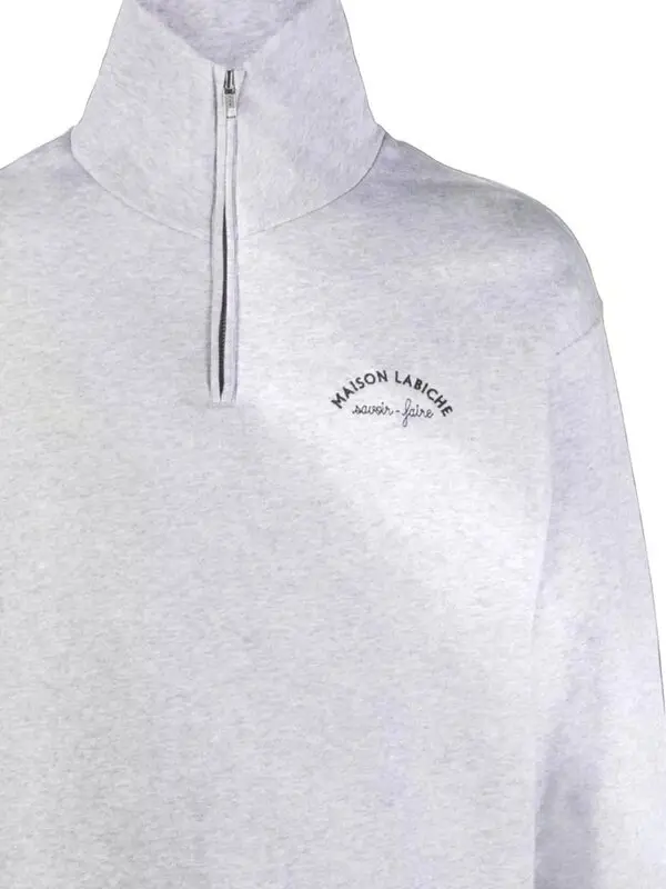 Maison Labiche Placide Logo-embroidered Quarter-zip Sweater