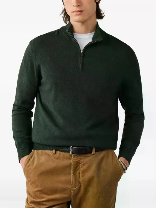 HACKETT LONDON Quarter-zip Elbow-patch Sweater