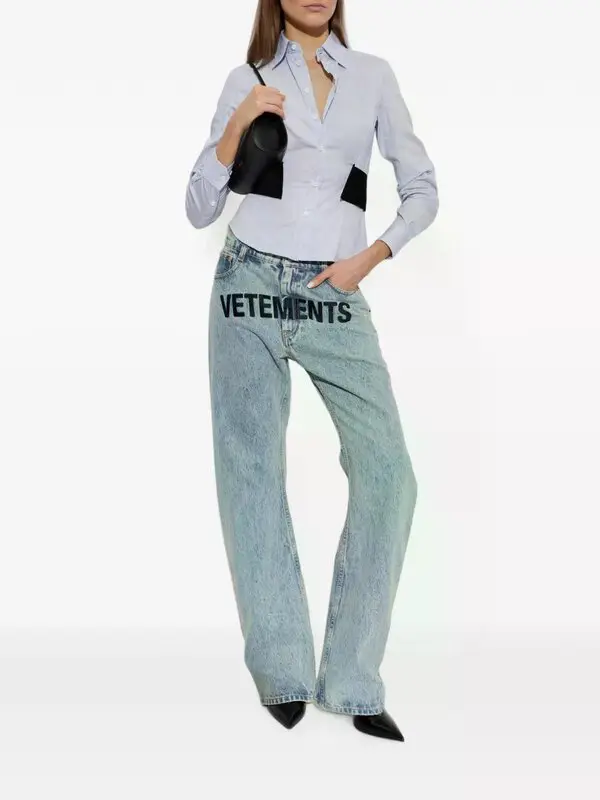 Vetements Striped Waist-belt Shirt