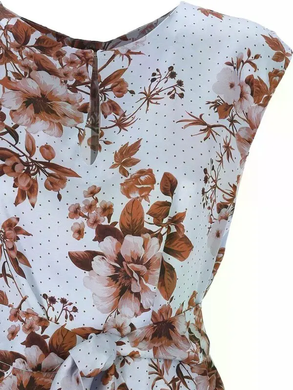 Marella Floral-print Belted Blouse