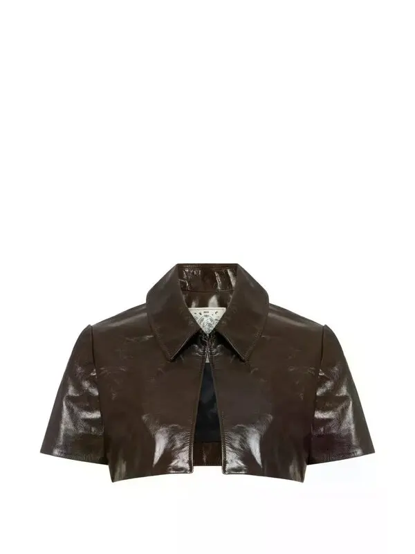 CONTESSA MILLS Circe Leather Jacket - Brown