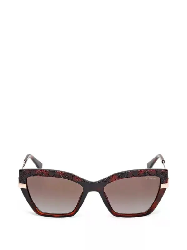 Guess Tortoiseshell-effect Geometric-frame Sunglasses