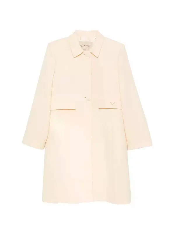 Valentino Garavani Vlogo Signature Virgin Wool Coat - Neutrals