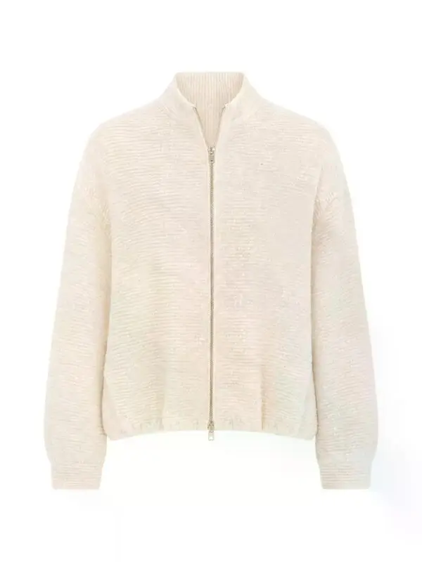 Herno Ribbed-knit Sequin-embellished Bomber Jacket