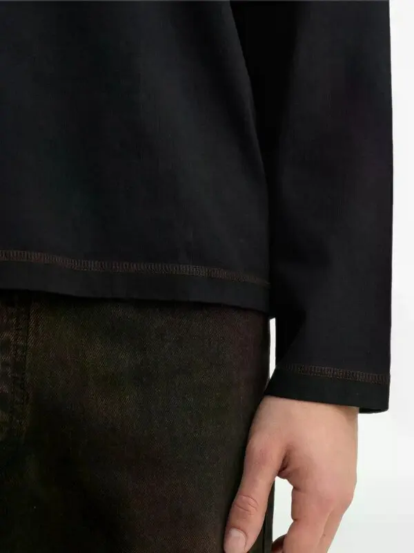 ANOTHER ASPECT Long-sleeve Contrast-stitch T-shirt