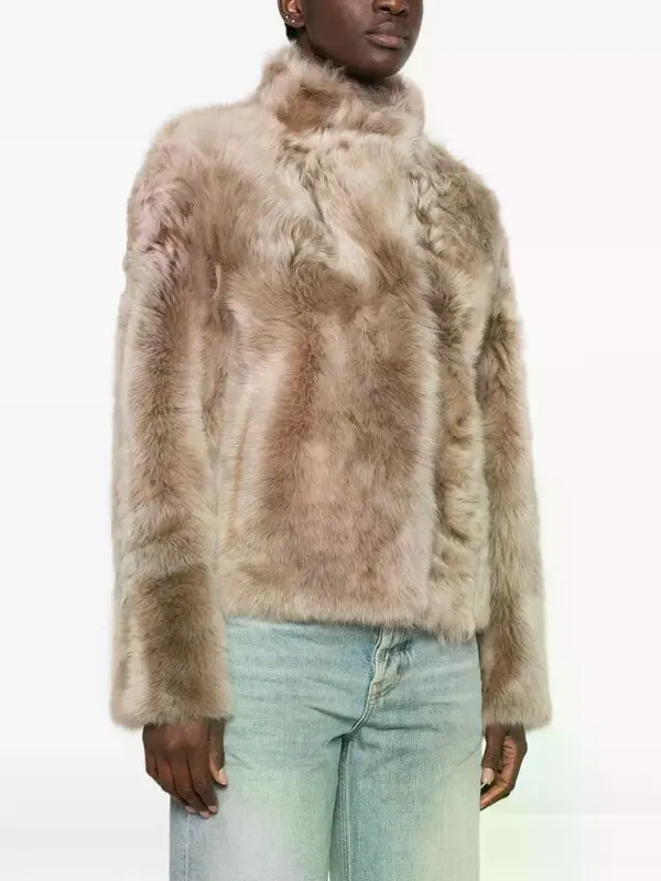YVES SALOMON Shearling Funnel-neck Jacket