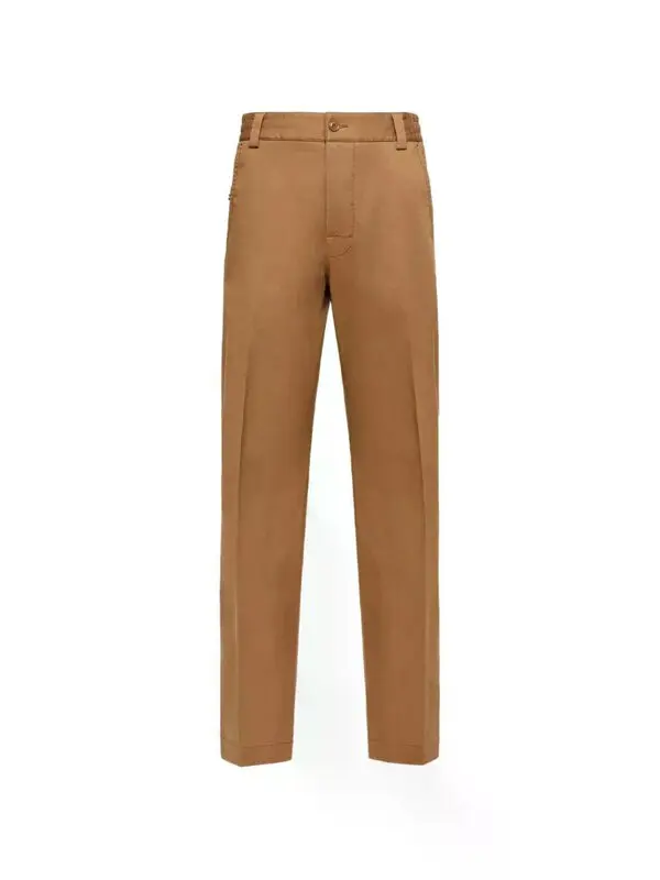 Moncler Tailored Cotton Trousers - Brown