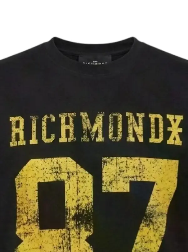 John Richmond Distressed-print Logo-print T-shirt