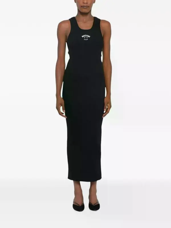 Moschino Ribbed Logo Maxi Dress