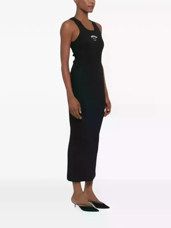 Moschino Ribbed Logo Maxi Dress