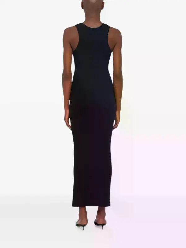 Moschino Ribbed Logo Maxi Dress