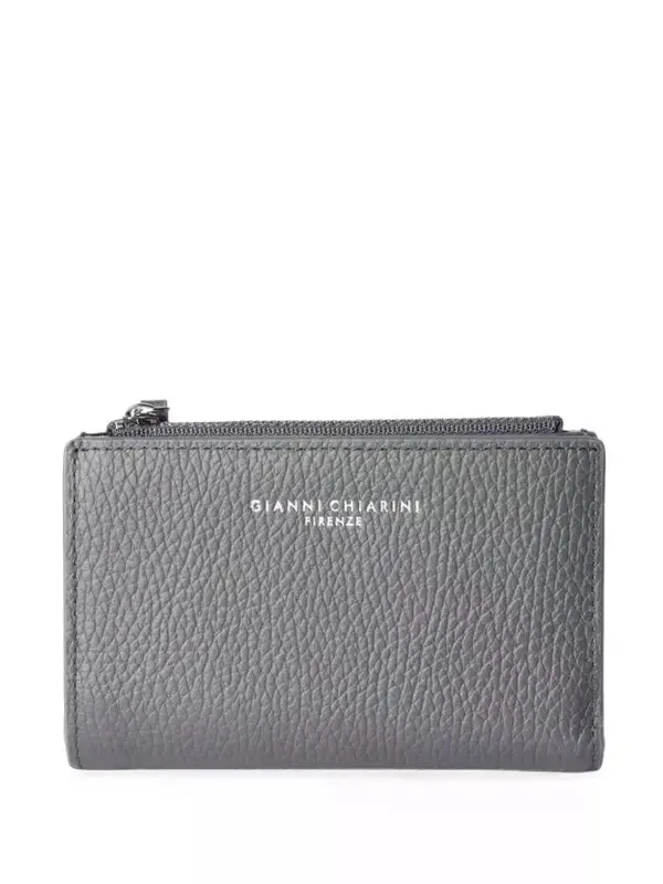 GIANNI CHIARINI Logo-print Pebbled Wallet - Grey