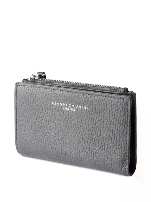 GIANNI CHIARINI Logo-print Pebbled Wallet - Grey