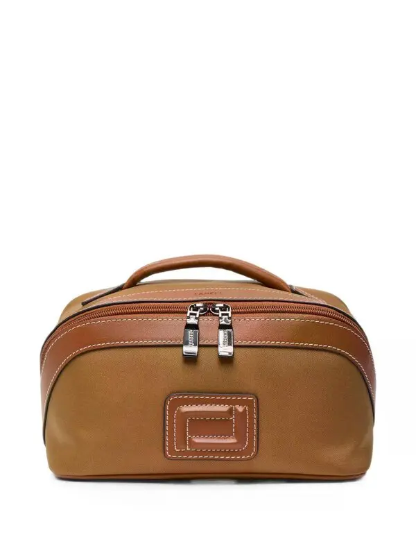 LANCEL Mistral Leather-trim Canvas Wash Bag