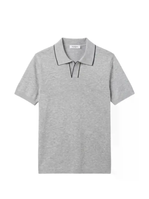 KANGRA Contrast-trim Knit Polo Shirt