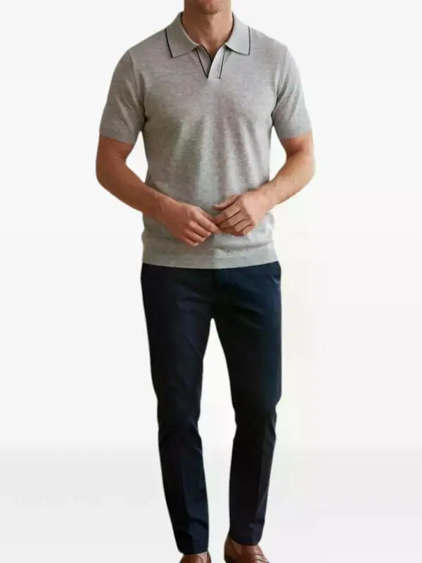 KANGRA Contrast-trim Knit Polo Shirt
