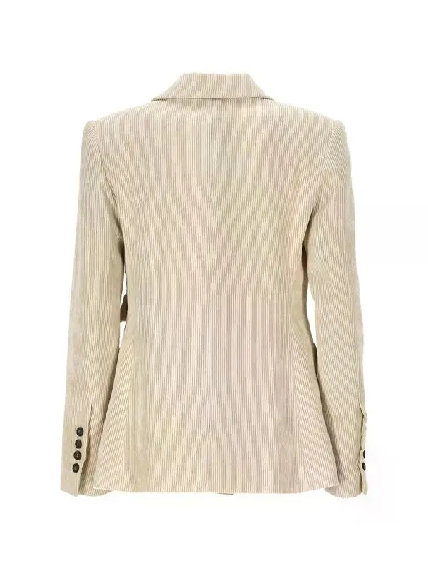 D.exterior Corduroy-effect Double-breasted Blazer