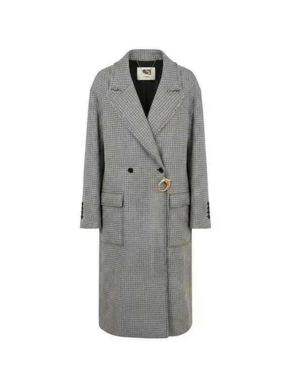 Ports 1961 Houndstooth-pattern Double-breasted Coat