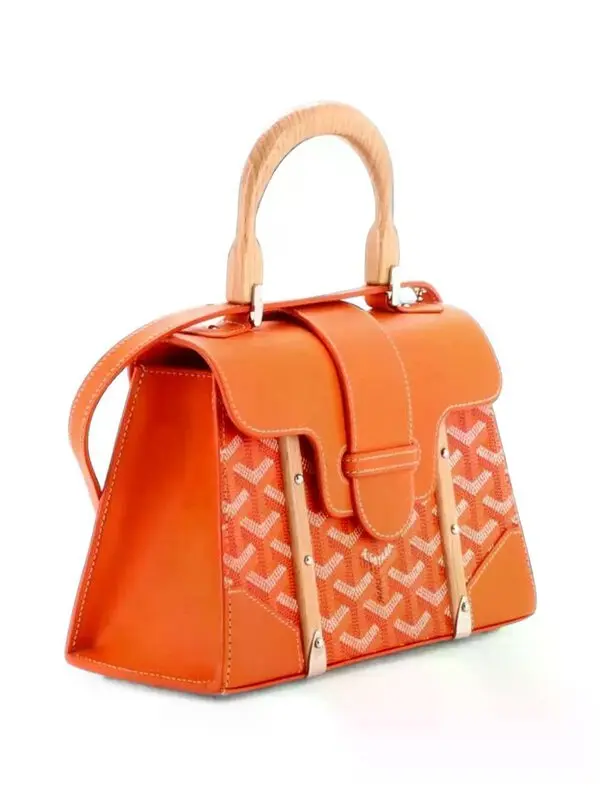Goyard Structured Saigon Top Handle Bag Coated Canvas With Leather Mini Satchel