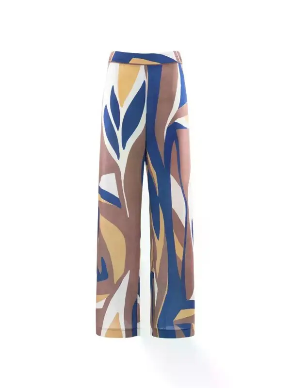 NENETTE Abstract-print Wide-leg Trousers - Brown