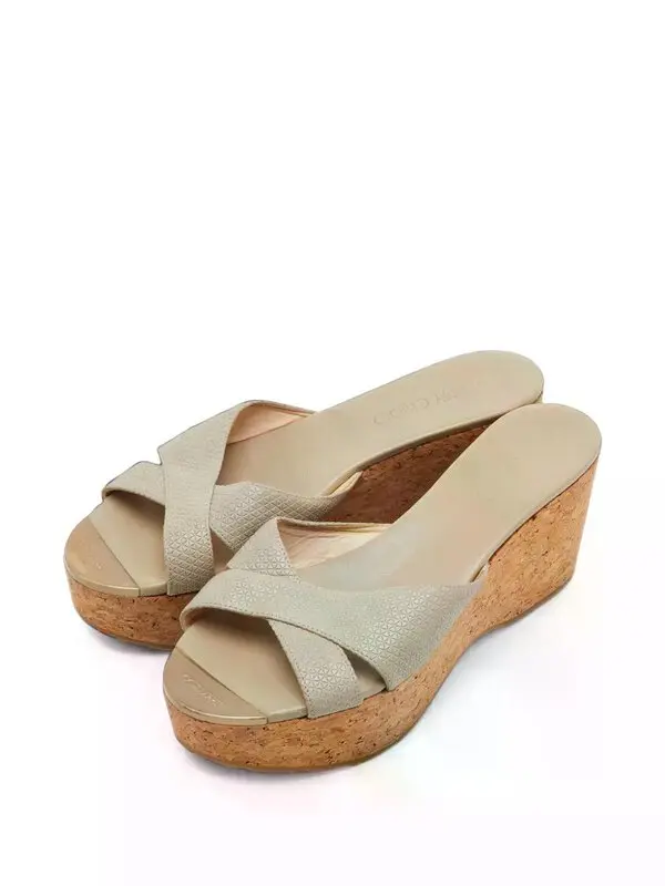 JIMMY CHOO Leather Prima Criss-cross Sandals - Grey