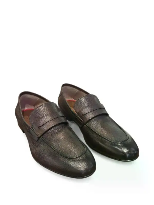FABI Grained Leather Penny Loafers