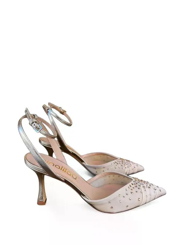 NINALILOU Amy Crystal-embellished Slingback Pumps