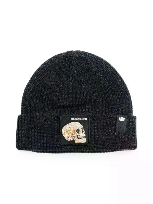 GOORIN BROS The Cancelled Ribbed-knit Skull-patch Beanie Hat