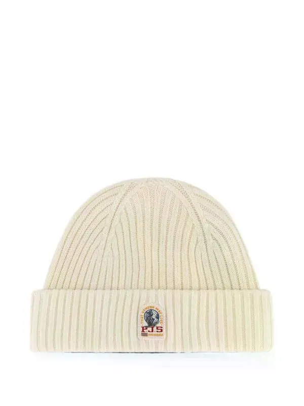 PARAJUMPERS Logo-patch Ribbed-knit Beanie Hat