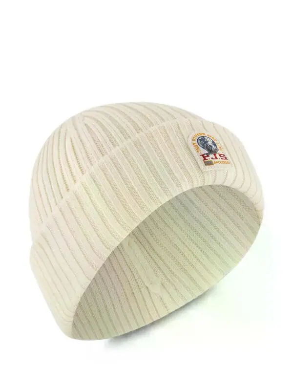 PARAJUMPERS Logo-patch Ribbed-knit Beanie Hat