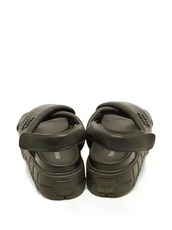 Miu Miu Logo Platform Slingback Sandals