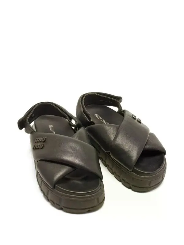 Miu Miu Logo Platform Slingback Sandals