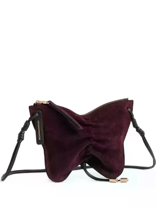 Borbonese Mini Butterfly-shaped Suede Shoulder Bag