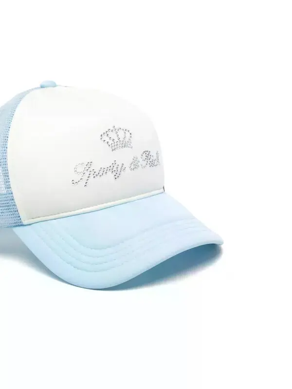 SPORTY & RICH Crystal-embellished Baseball Cap - Blue