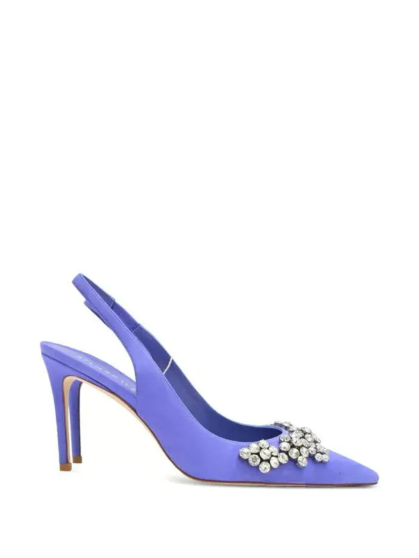 STUART WEITZMAN Crystal Fleur Slingback Pumps - Blue
