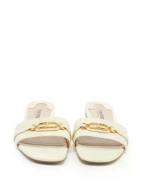 TOM FORD Chain-embellished Flat Sandals - Neutrals