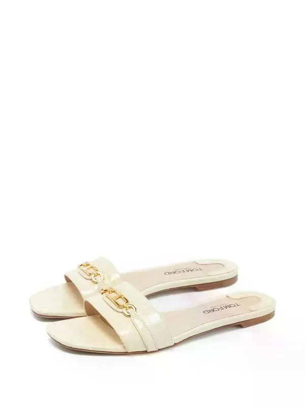 TOM FORD Chain-embellished Flat Sandals - Neutrals