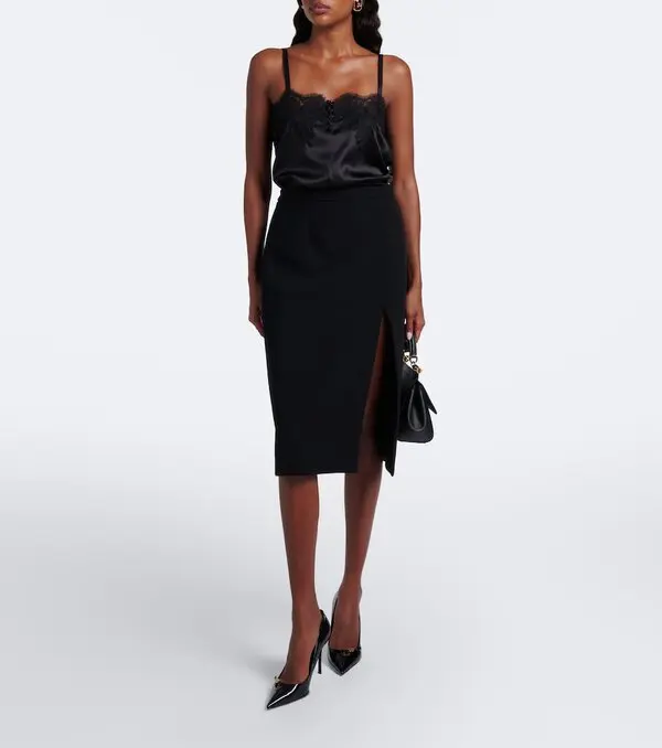 Dolce & Gabbana Lace-trimmed Silk And Cotton-blend Romper